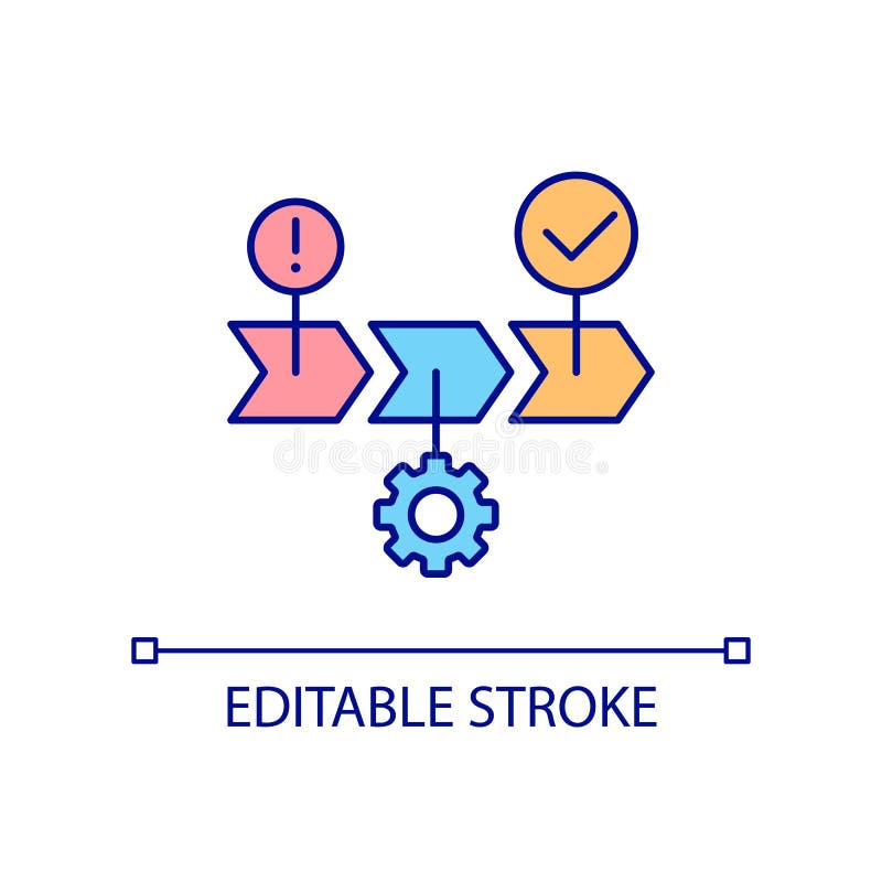Process Stages RGB Color Icon Stock Vector - Illustration of direction ...