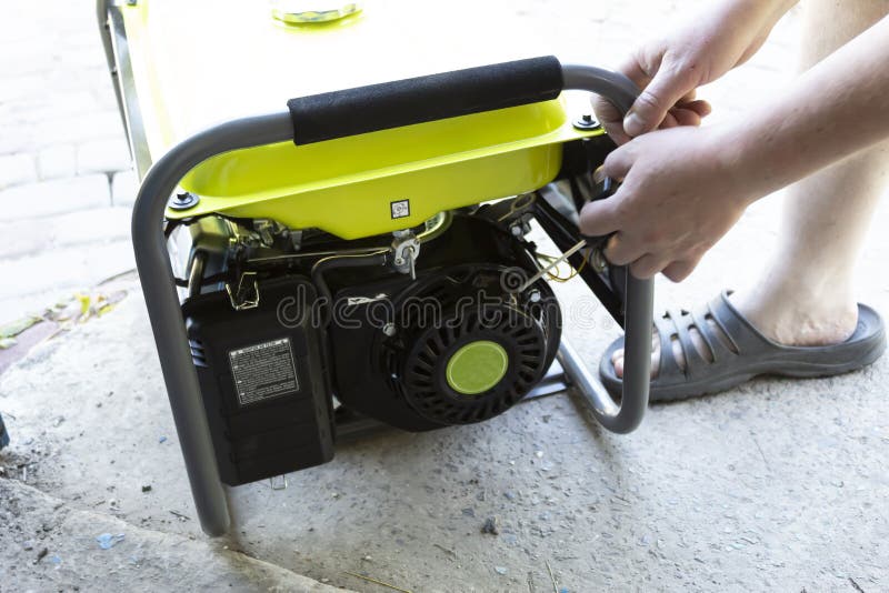 The Process of Starting the Generator. Stock Photo - Image of ...
