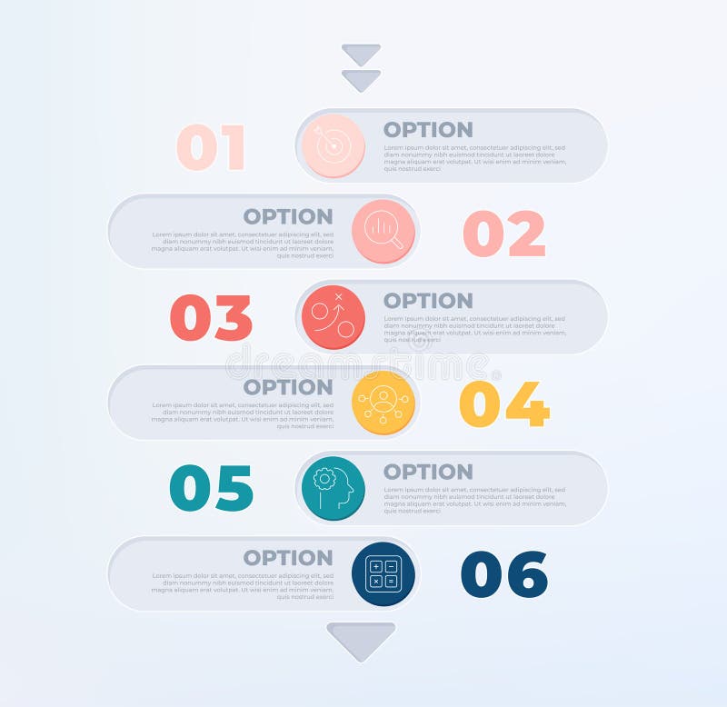 6 Process Step Infographic Template. 6 Step Diagram Business Line Stock ...