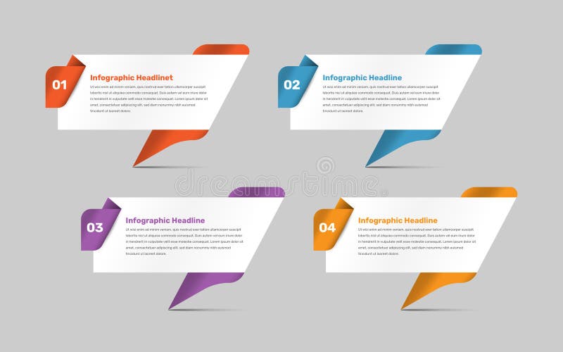 Process or Steps Infographic Template with Text Bubble Shape and Number ...