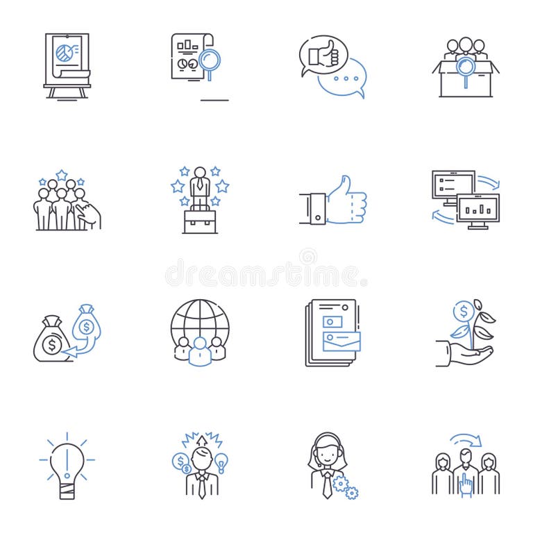 Process Streamlining Line Icons Collection. Efficiency, Optimization, Simplification, Automation ...