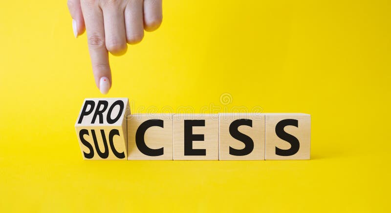 Process and Success Symbol. Businessman Hand Turns a Cube and Changes ...