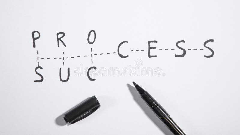 Process for Success Text with a Marker Stock Image - Image of target ...