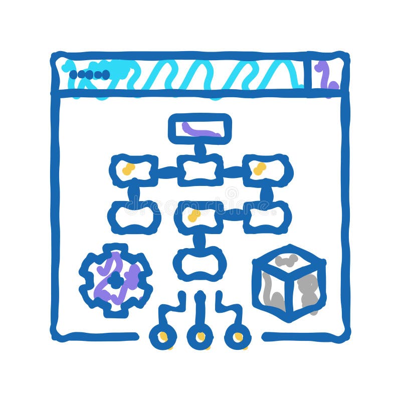 Process System Icon Doodle Illustration Stock Illustration ...