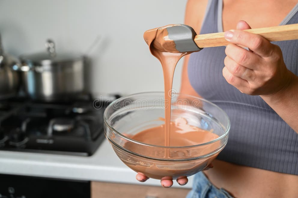 The Process of Tempering Chocolate and Making Chocolates. Pastry Chef ...