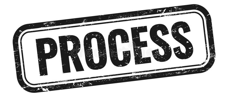 PROCESS Text on Black Grungy Vintage Stamp Stock Illustration ...