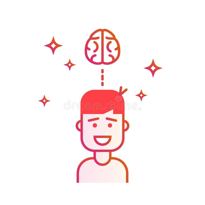 Process of Thinking of a Businessman or Manager. Linear Illustration ...