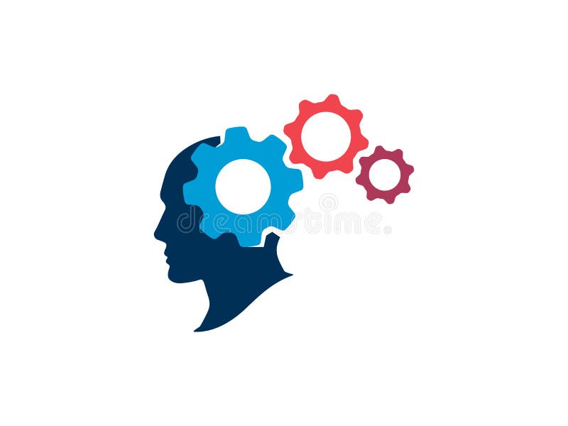 The Process of Thinking in the Human Head. Silhouette Human Head with ...