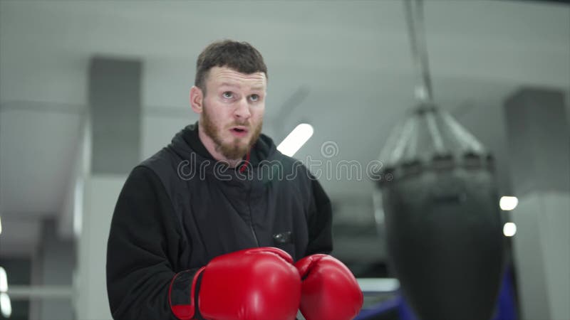 Process of Training a Male Boxer, Slow Motion Stock Footage - Video of ...