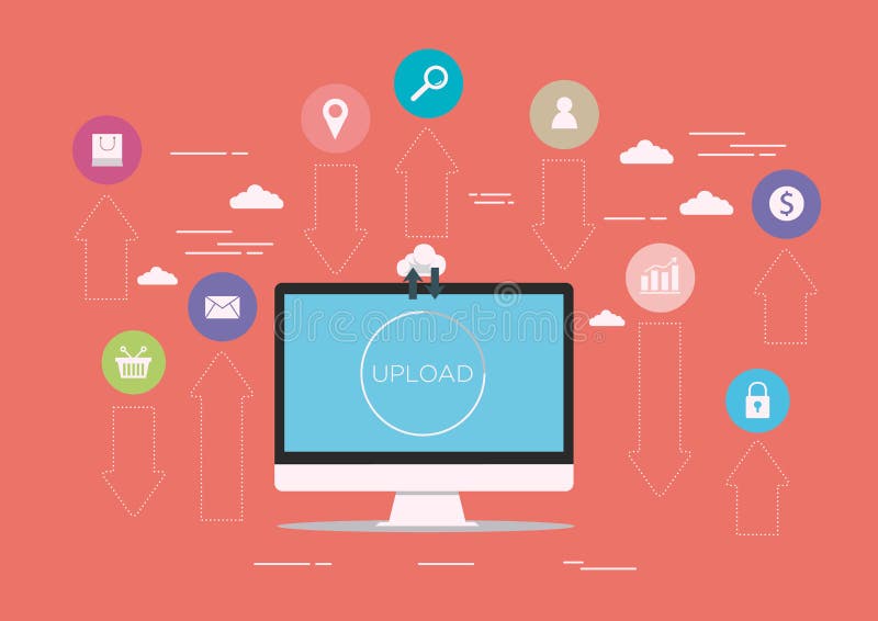 Technology Concept Idea, Process of Transferring Data To Another ...