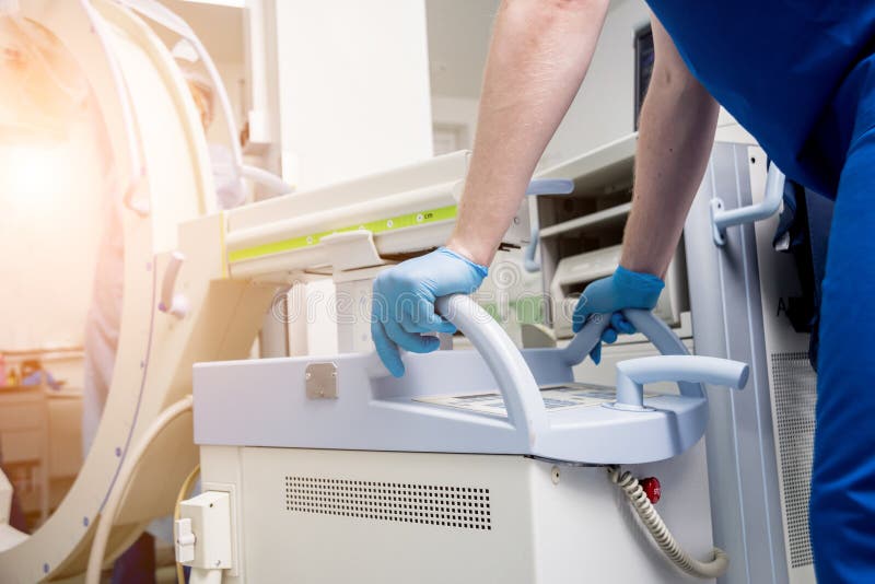 Process Of Trauma Surgery Operation. Group Of Surgeons In Operating ...