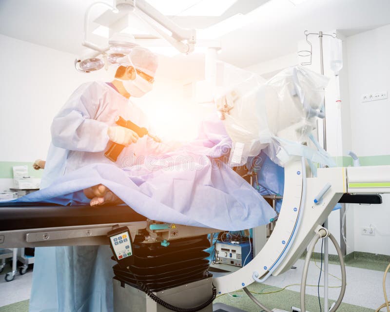 Process of Trauma Surgery Operation. Group of Surgeons in Operating ...