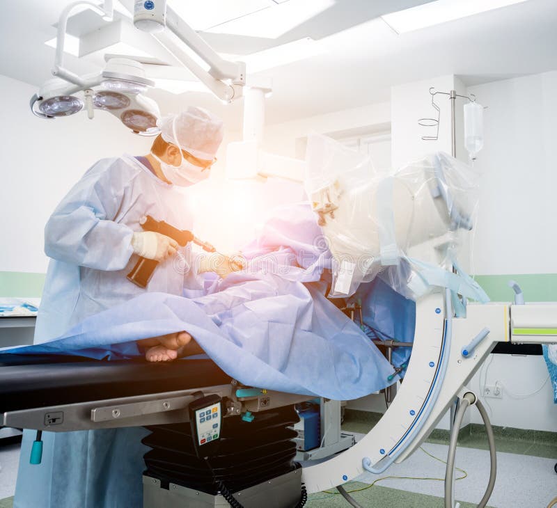 Process of Trauma Surgery Operation. Group of Surgeons in Operating ...