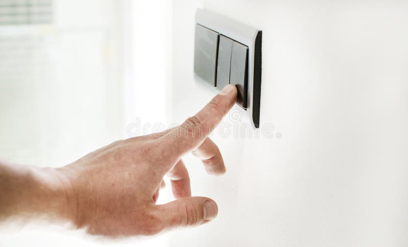 The Process of Turning on the Light Stock Photo - Image of touch ...