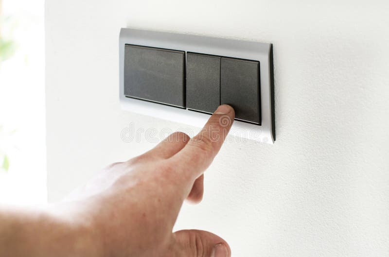 The Process of Turning on the Light Stock Image - Image of body, saver ...