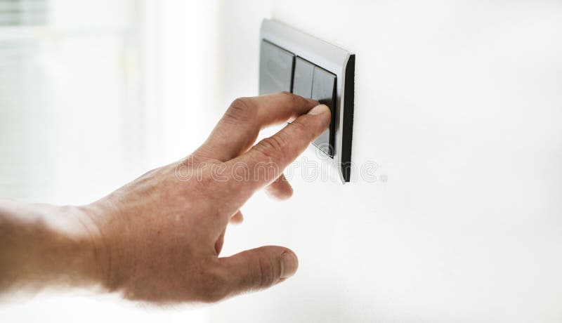 The Process of Turning on the Light Stock Photo - Image of interior ...