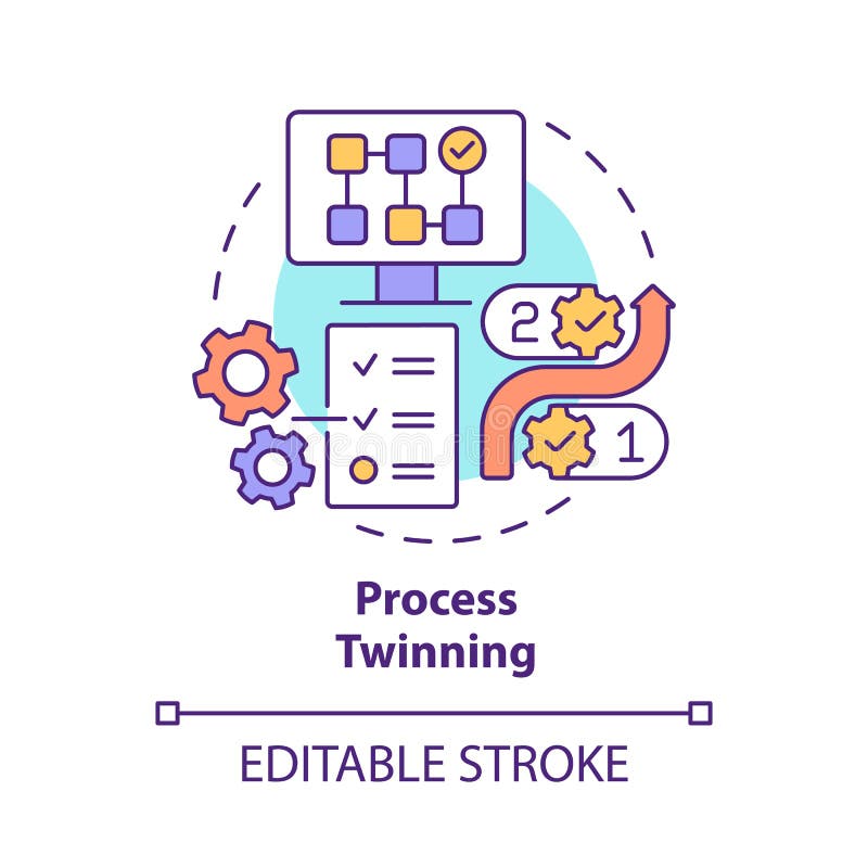 Process Twinning Concept Icon Stock Vector - Illustration of process ...