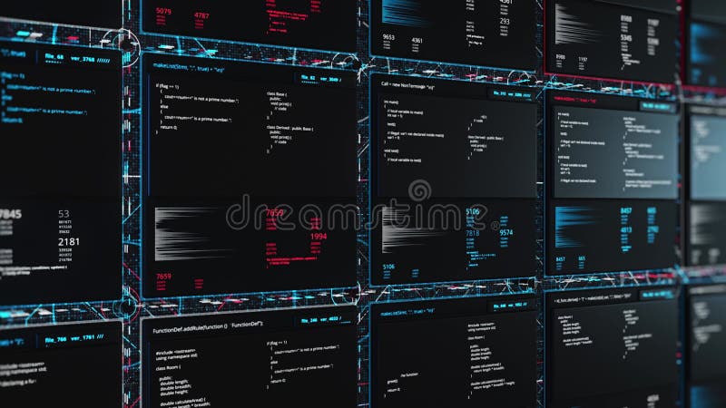 Process of Virtual Software. Animation. Displaying 3d Cells with ...
