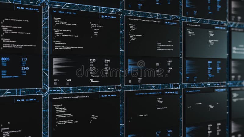 Process of Virtual Software. Animation. Displaying 3d Cells with Changing Values in Database ...