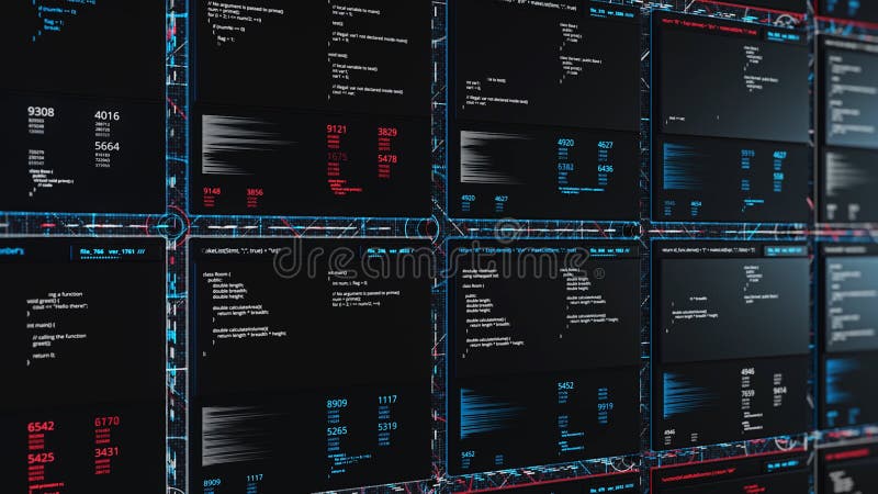 Virtual Software Simulating a Smart Minimal Futuristic Kitchen Stock Illustration - Illustration ...