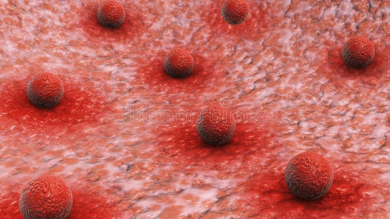 Virus Cell Attachment To Human Tissue Stock Photo - Image of health ...
