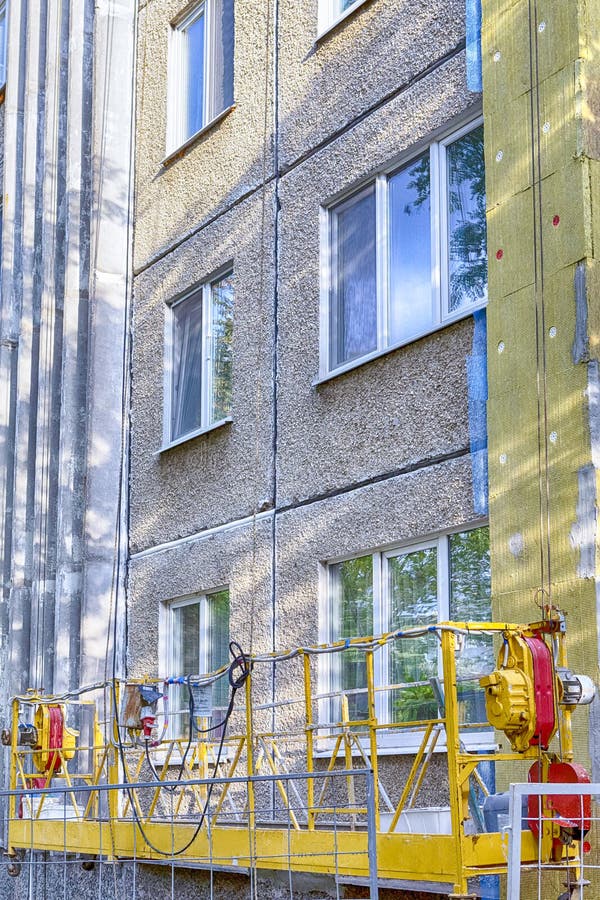 Process of Warmth-Keeping Jacket Installation for the House Stock Image ...