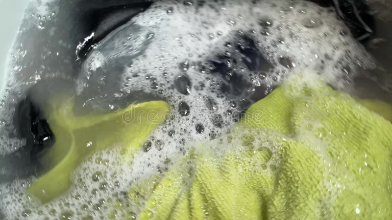 The Process of Washing Clothes in a Washing Machine Stock Video - Video ...