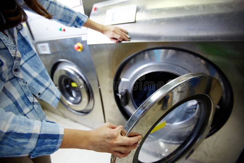Process of washing clothes stock image. Image of selfservice - 85346273