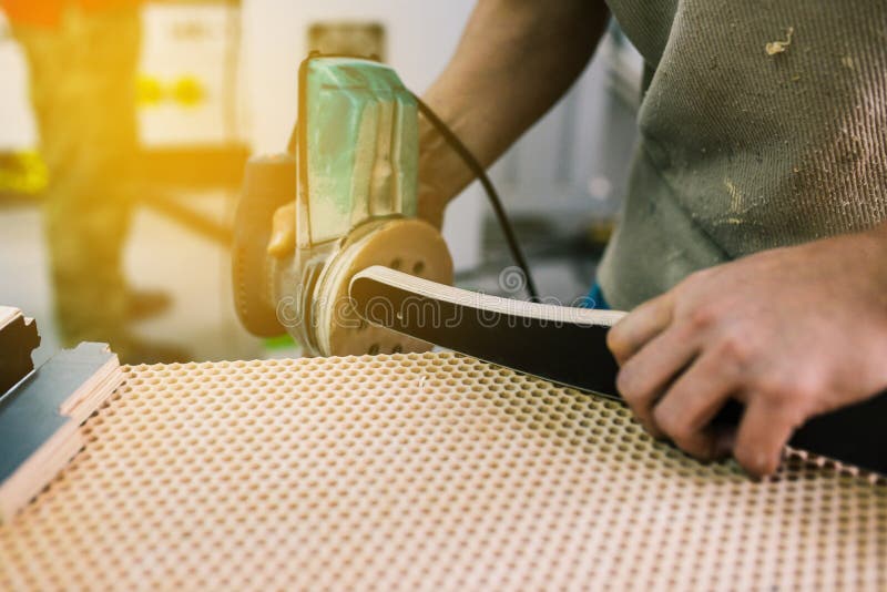The Process of Work in a Carpentry Workshop. Furniture Manufacturing ...