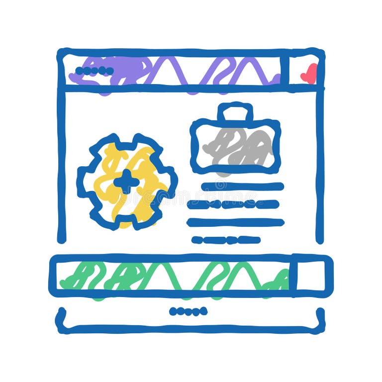 Process Work Icon Doodle Illustration Stock Vector - Illustration of ...