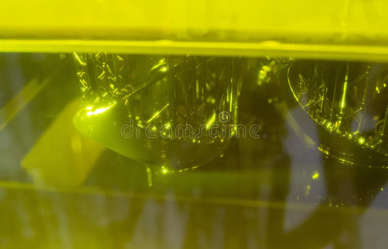 Process Working 3D Printer Close-up. 3D Printing from Liquid Material ...