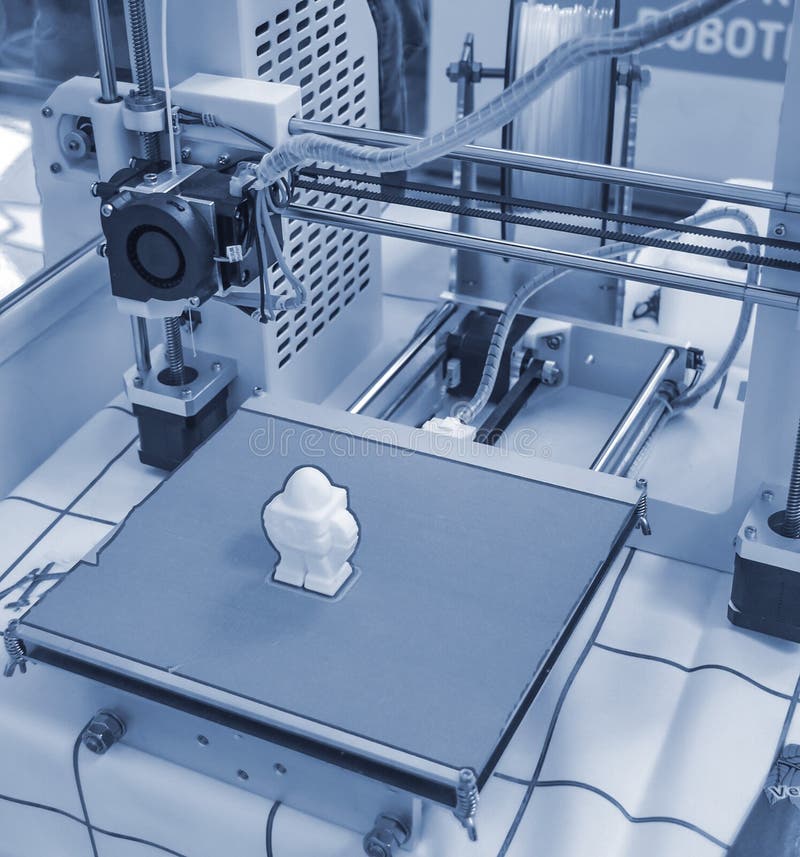 The Process Of Working 3d Printer And Creating A Three Dimensional