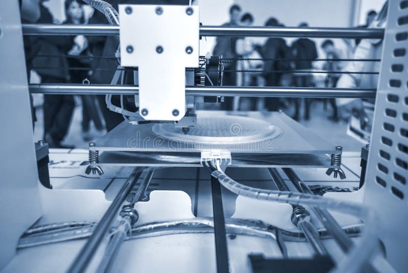 The Process of Working 3D Printer and Creating a Three-dimensional ...