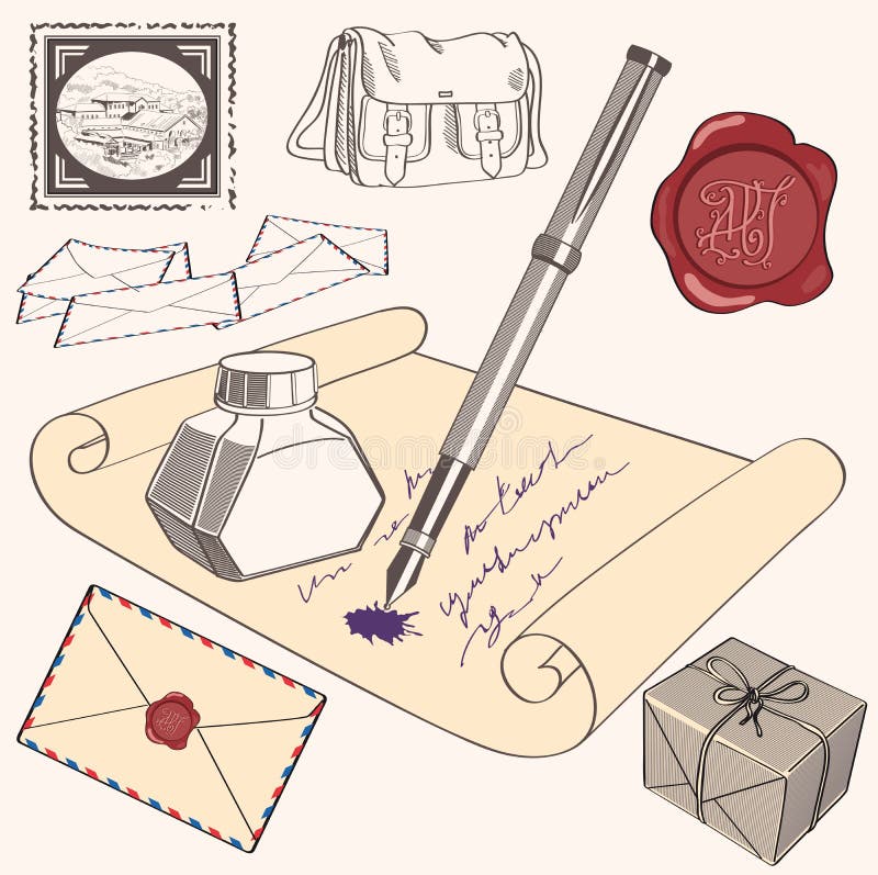 Process of writing letters stock vector. Illustration of graphic - 43274011