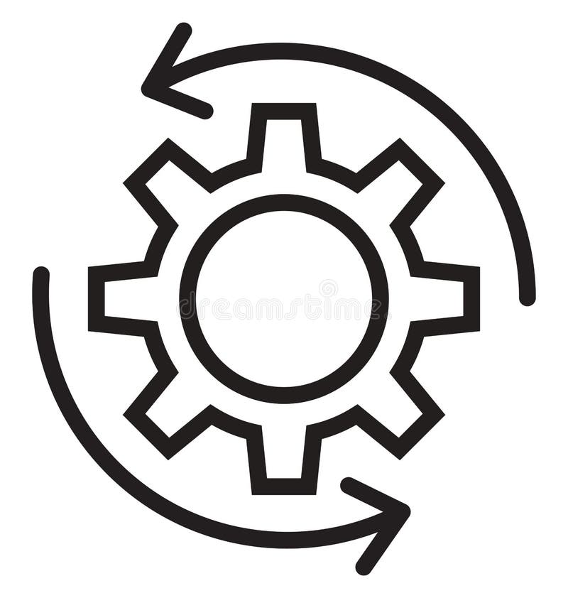 Processando Ajustes, a Linha ícone Isolado Da Roda Denteada Do Vetor ...