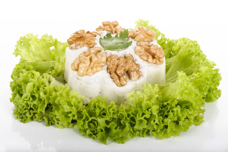 Processed Cheese with Walnuts Stock Photo - Image of walnuts, appetizer ...