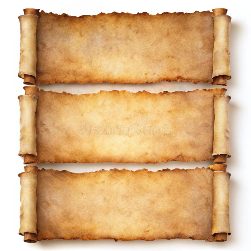 Processed Collage of Ancient Scroll Sheet of Brown Aged Paper Stock Illustration - Illustration ...