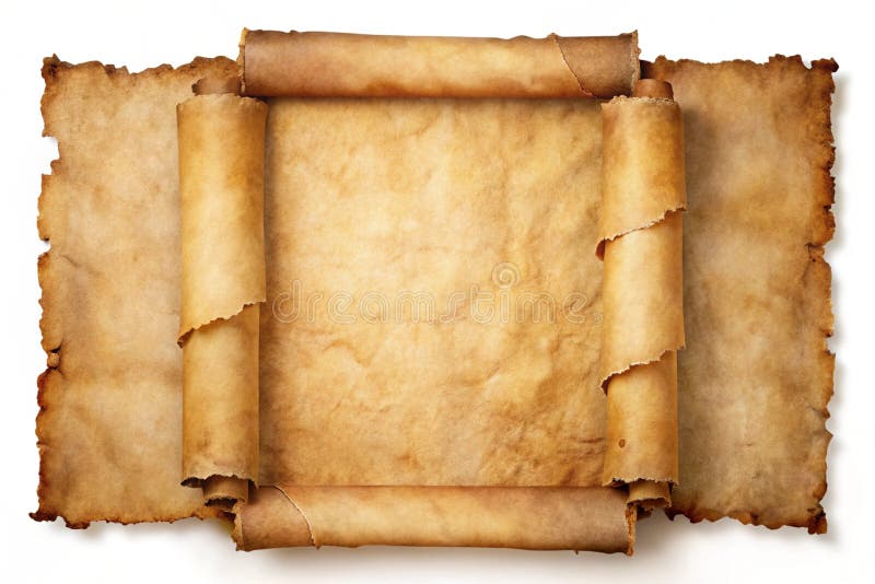 Processed Collage of Ancient Scroll Sheet of Brown Aged Paper Texture ...