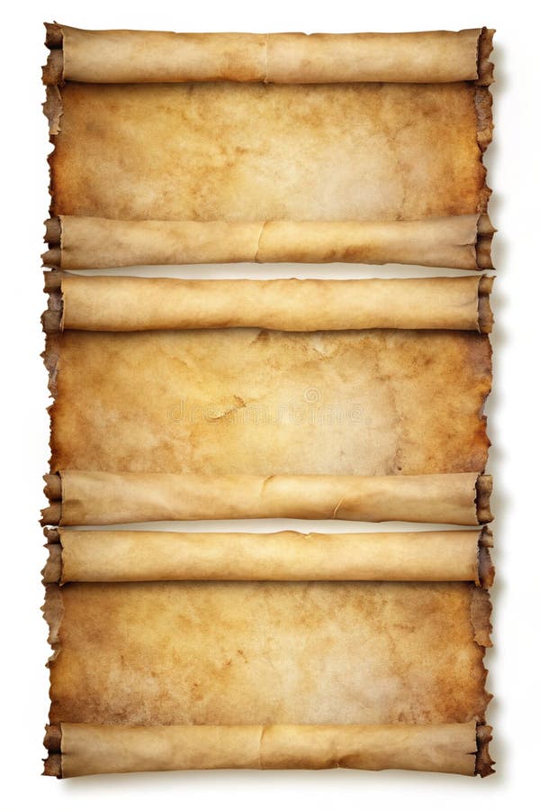 Ancient Scroll Collage with Brown Aged Paper Texture Stock Illustration ...