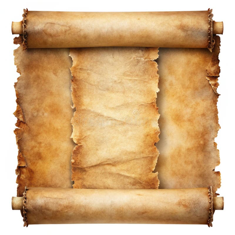 Ancient Scroll Collage with Brown Aged Paper Texture Stock Illustration ...