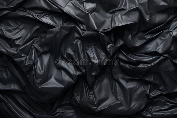 Processed Collage of Black Cellophane Garbage Bag Texture. Background ...