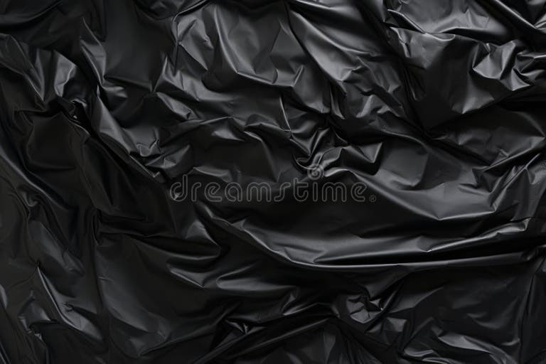 Processed Collage of Black Cellophane Garbage Bag Texture. Background ...