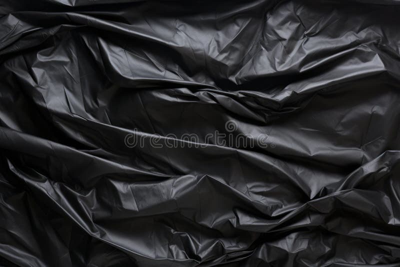 Processed Collage of Black Cellophane Garbage Bag Texture. Background ...