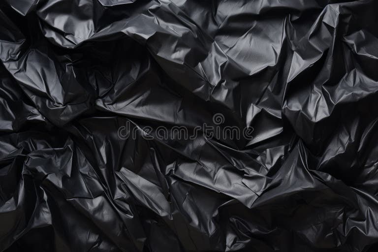 Processed Collage of Black Cellophane Garbage Bag Texture. Background ...