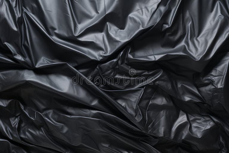 Processed Collage of Black Cellophane Garbage Bag Texture. Background ...