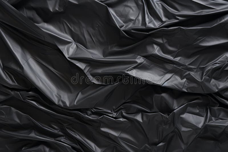 Processed Collage of Black Cellophane Garbage Bag Texture. Background ...