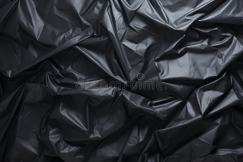 Processed Collage of Black Cellophane Garbage Bag Texture. Background ...