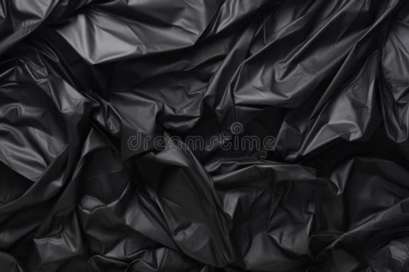 Processed Collage of Black Cellophane Garbage Bag Texture. Background ...
