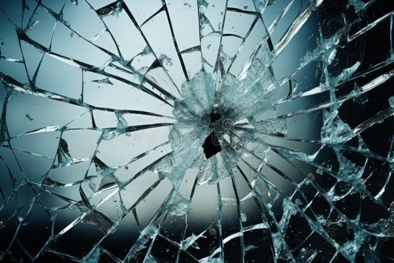 Processed Collage of Broken Blue Glass Surface Texture. Background for ...