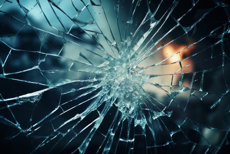 Processed Collage of Broken Blue Glass Surface Texture. Background for ...